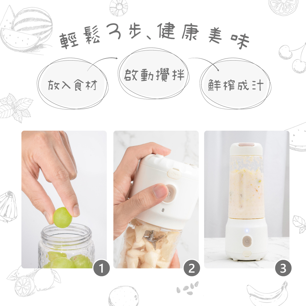 【KINYO】復古便攜果汁機(JRU-6830)｜藍/白 兩色選 USB充電式 | 蝦皮購物