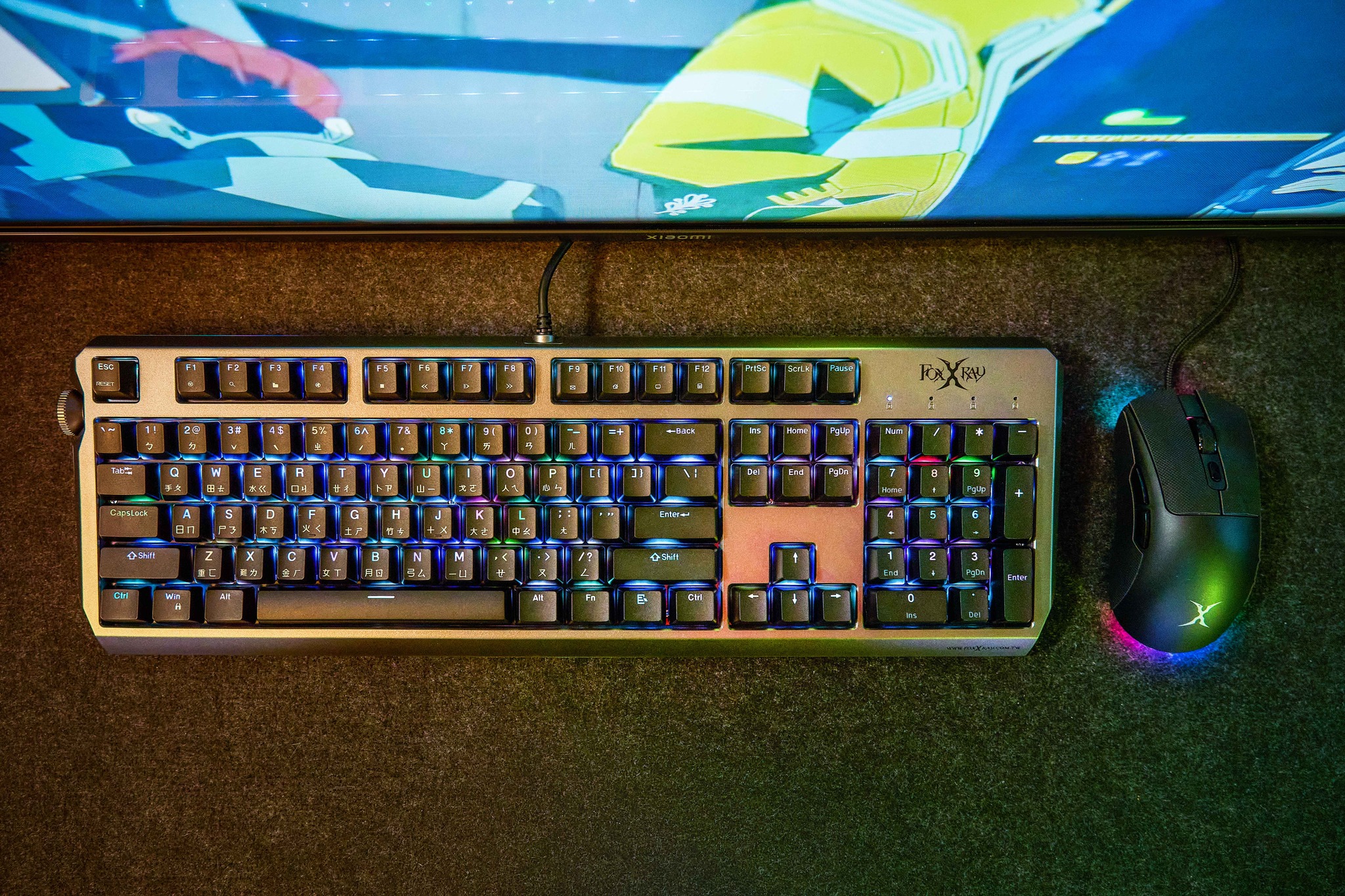 【Foxxray】HKM-91 機械式鍵盤 1677萬色RGB 電競鍵盤 智慧旋鈕 青軸 茶軸 紅軸 熱插拔 附拔鍵軸器 | 蝦皮購物