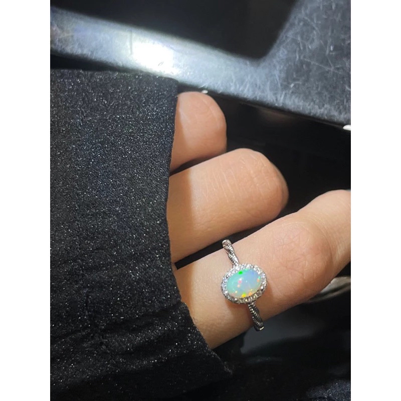 歐泊 戒指 s925銀戒 尾戒 s925 Opal 蛋白石 戒指 歐泊 戒指 尾戒 銀戒 *洛可可 巴洛克 喬治傑森 | 蝦皮購物