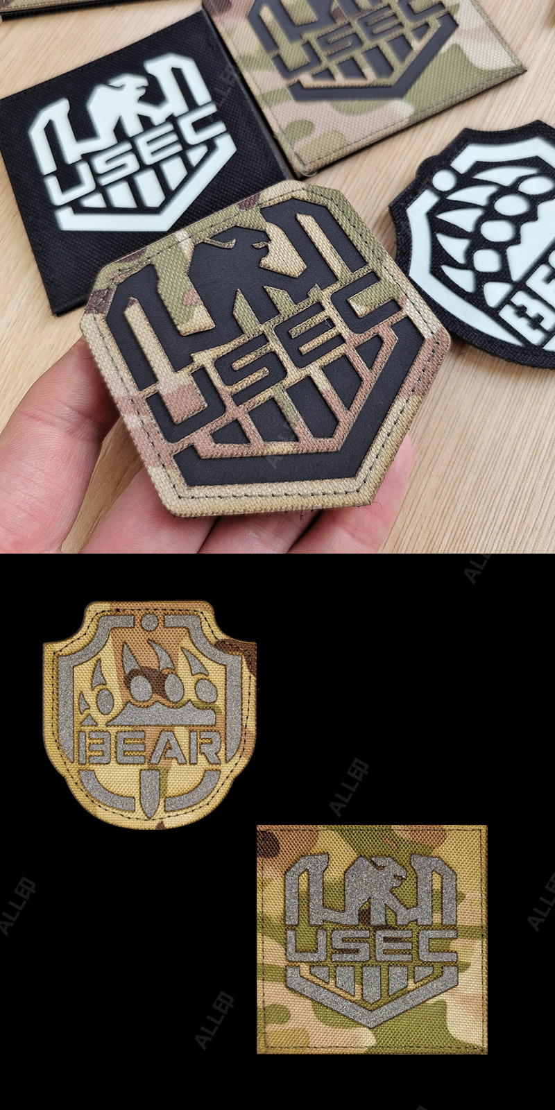 可客製化 臂章 逃離塔科夫BEAR USEC反光IR面料+PVC夜光臂章反光魔術貼章 USEC BEAR臂章 戰術背包貼 | 蝦皮購物