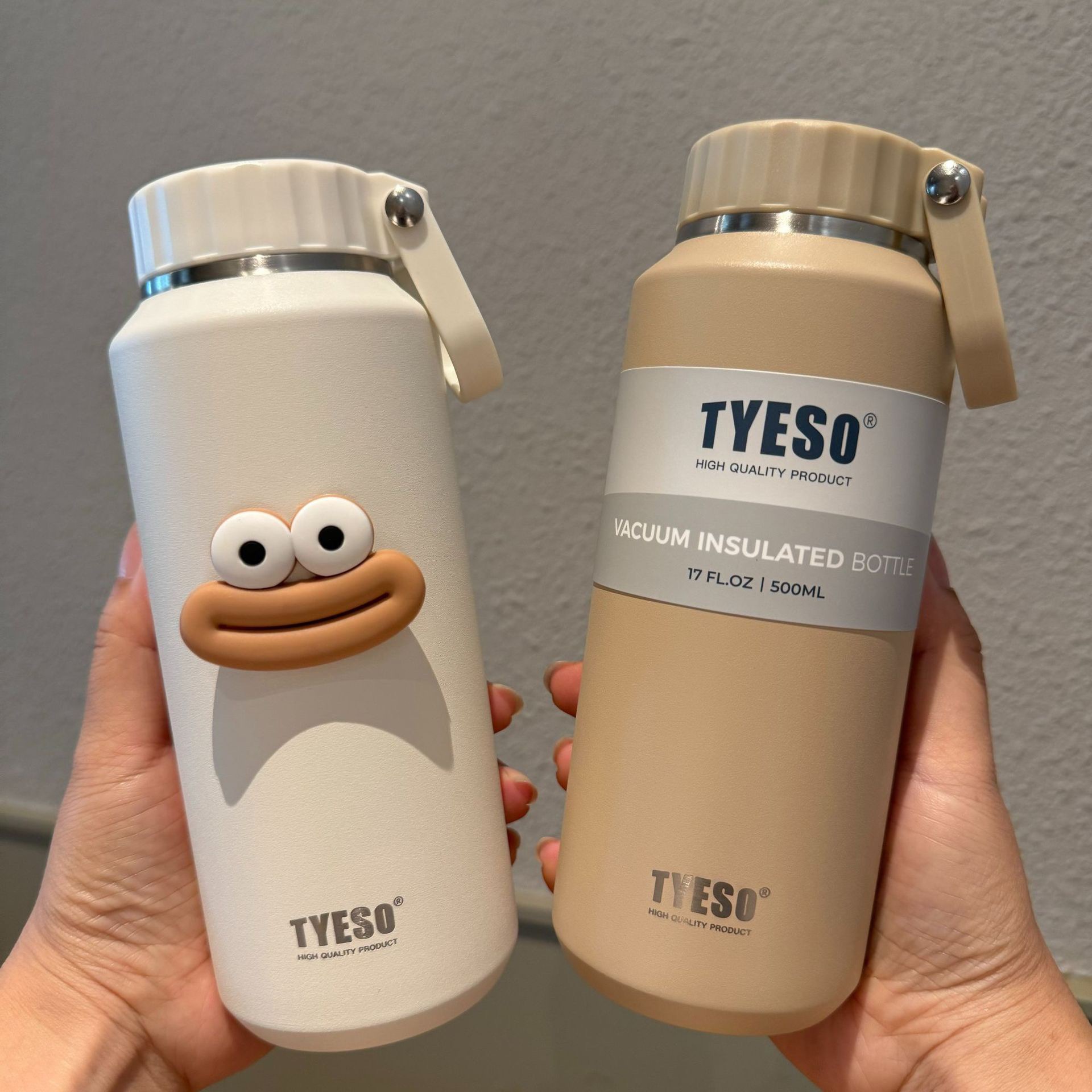 現貨TYESO大容量易拉保溫杯 304不鏽鋼500ml/710ml手提随行杯 旋轉杯蓋防漏户外運動水壺 環保保溫咖啡杯 | 蝦皮購物