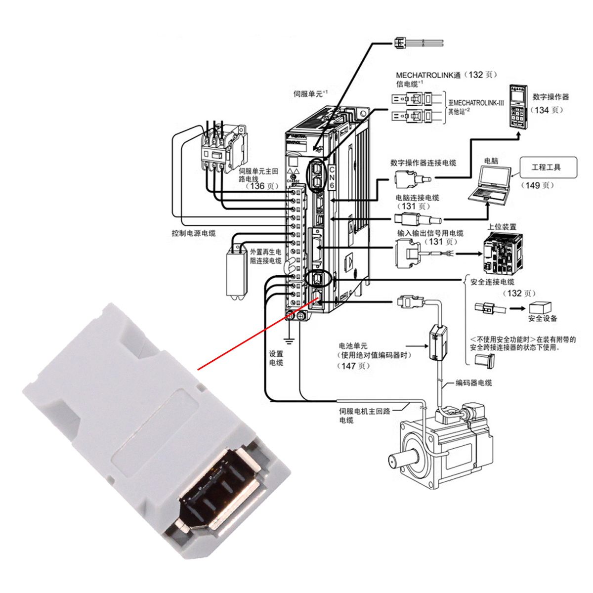 I/O連接器 IEEE1394 6Pin CN3插座 55100-0670 伺服編碼連接器插頭JZSP-CMP9-1-E | 蝦皮購物