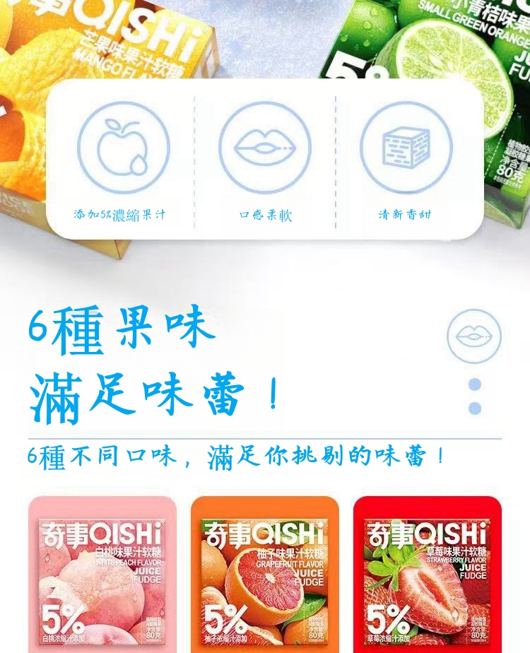 【限時下殺】奇事造型軟糖盒裝80g QQ軟糖 綜合水果口味 水果 QQ糖 軟糖 剝皮軟糖 白桃/柚子/草莓/芒果/小青桔 | 蝦皮購物