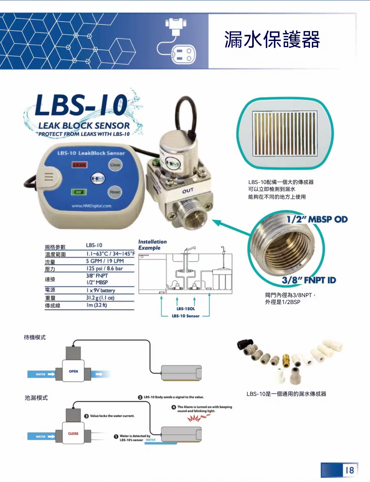 HM Digital LBS-10 電子式漏水斷路器 漏水保護器 9V電池 | 蝦皮購物