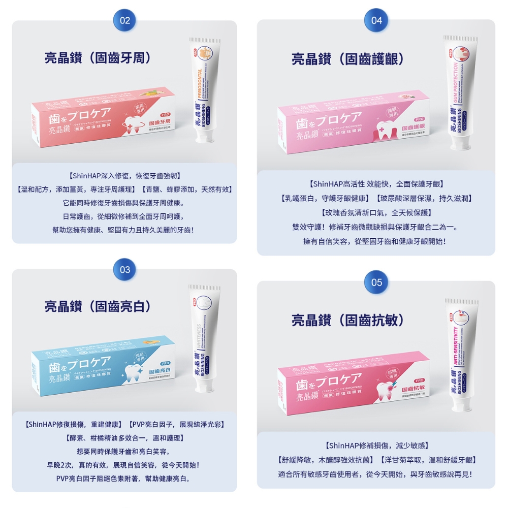 BIOSHINING 亮晶鑽牙膏 專業固齒修復組 任選4入組 | 蝦皮購物