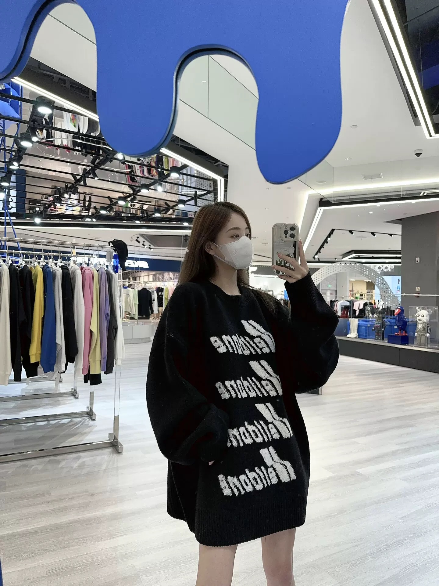 「韓叔潮代」WE11DONE Track 潮牌 彈幕字母毛衣 美式毛衣 休閒 情侶款 寬鬆針織衫 針織毛衣 圓領毛衣 | 蝦皮購物