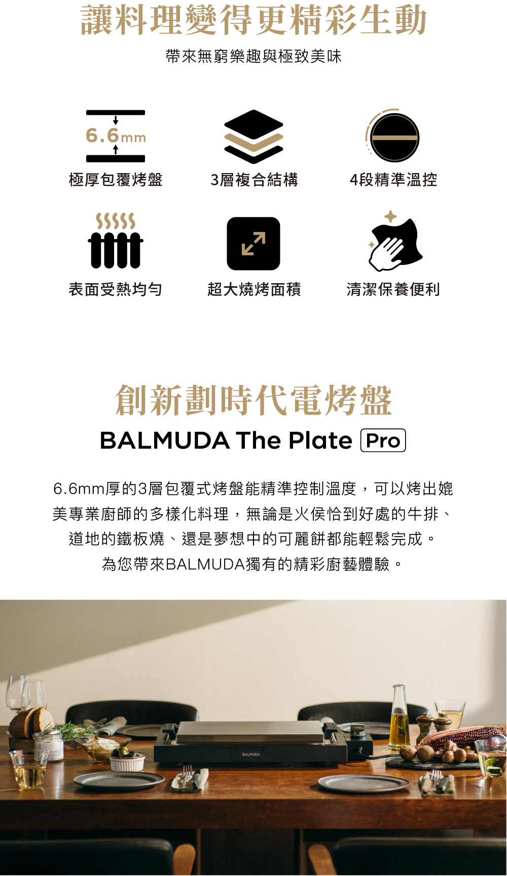 BALMUDA The Plate Pro 極致電烤盤 K10C-BK 大容量 不鏽鋼 均溫恆溫 Beutii | 蝦皮購物