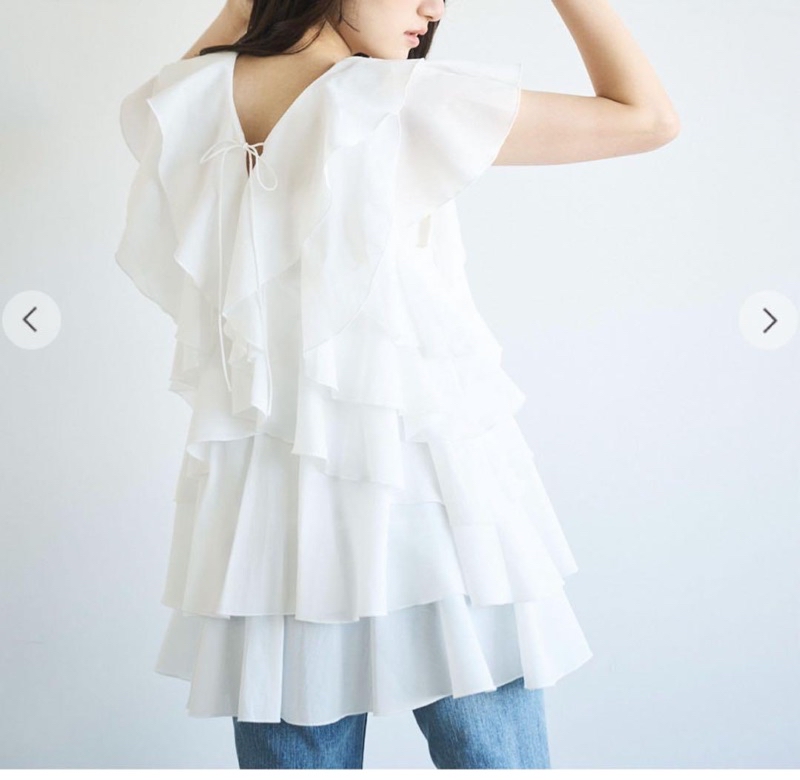 Cocodeal Luxe大熱畫報款 甜美荷葉層次蛋糕短版娃娃洋裝 襯衫 藏青 | 蝦皮購物