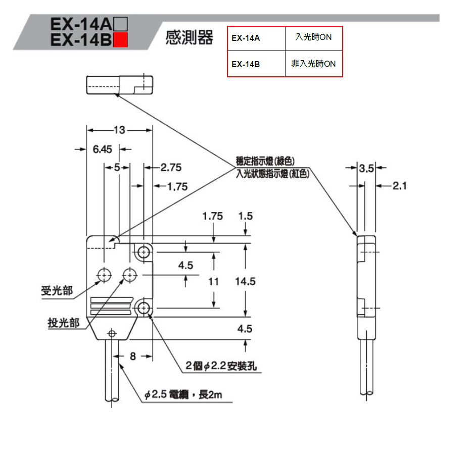 Panasonic EX-14A / EX-14B 超薄型 光電感測器 光電傳感器 NPN 輸出 | 蝦皮購物
