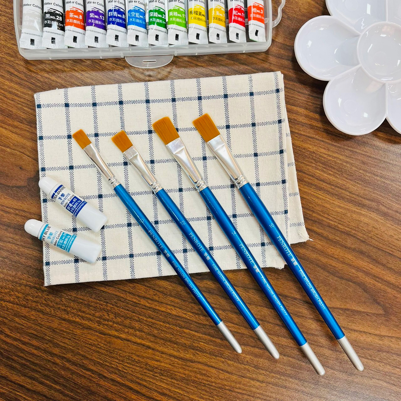 【辦公王】PENROTE筆樂 PG777/PG555 平頭/圓頭尼龍畫筆A.B款 水彩筆 | 蝦皮購物