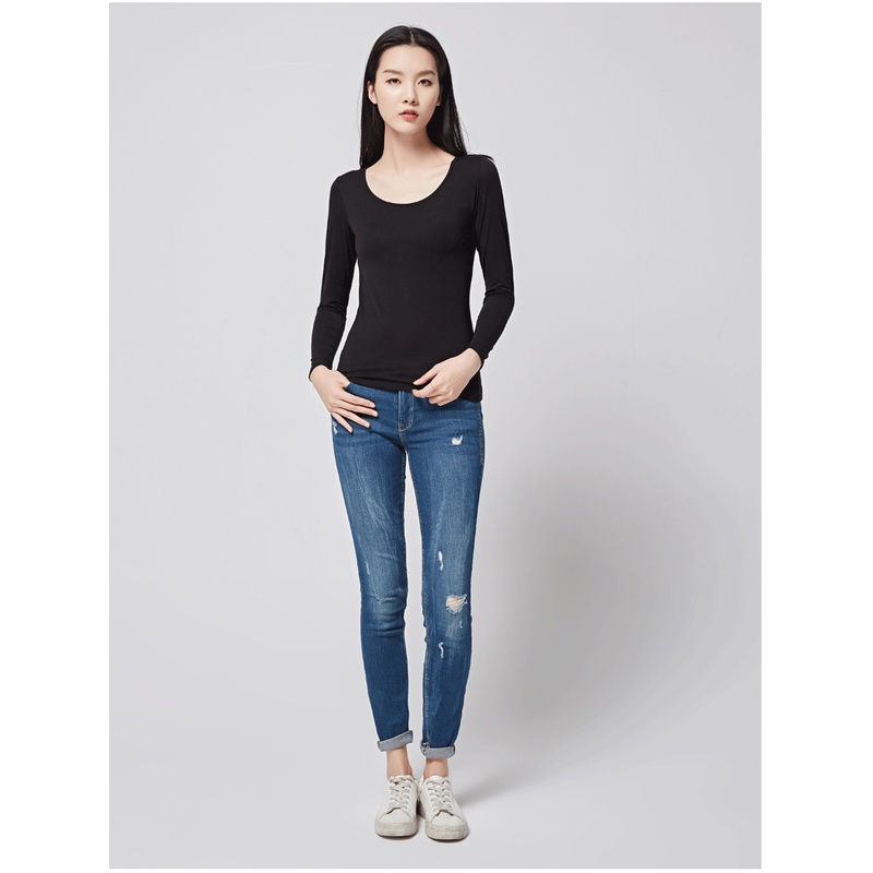 【JDUDS】【台灣現貨】【隔日到貨】莫代爾舒適面料BRA長袖T恤 免穿BRA 女長袖BRA 內搭女款 罩杯式 秋季 | 蝦皮購物