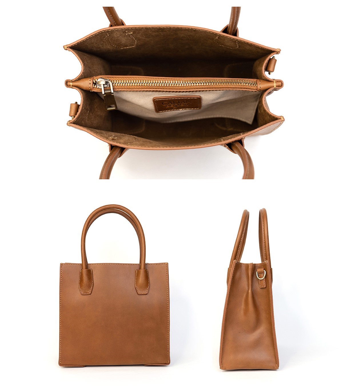 【CALTAN台灣現貨】牛皮/斜背包|真皮質感方形手提側背兩用包 234035兩色 | 蝦皮購物