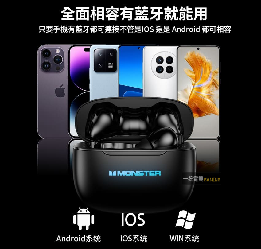 【一統電競】MONSTER 魔聲 MON-XKT26 主動式降噪低延遲藍牙耳機 藍牙5.4 ANC主動降噪 13mm動圈 | 蝦皮購物