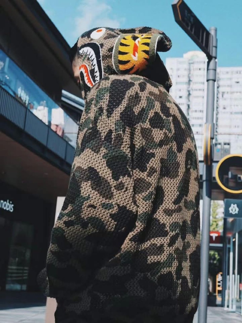 現貨 BAPE 1ST CAMO CROCHET SHARK FULL ZIP HOODIE 針織鯊魚外套 XXL號 | 蝦皮購物