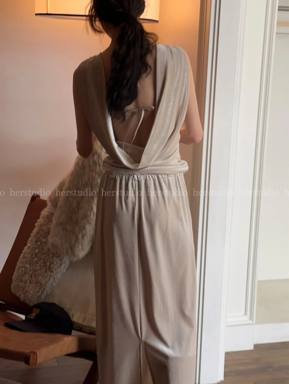 HERStudio韓國代購 約會必備性感露背絲絨背心(3col) | 蝦皮購物