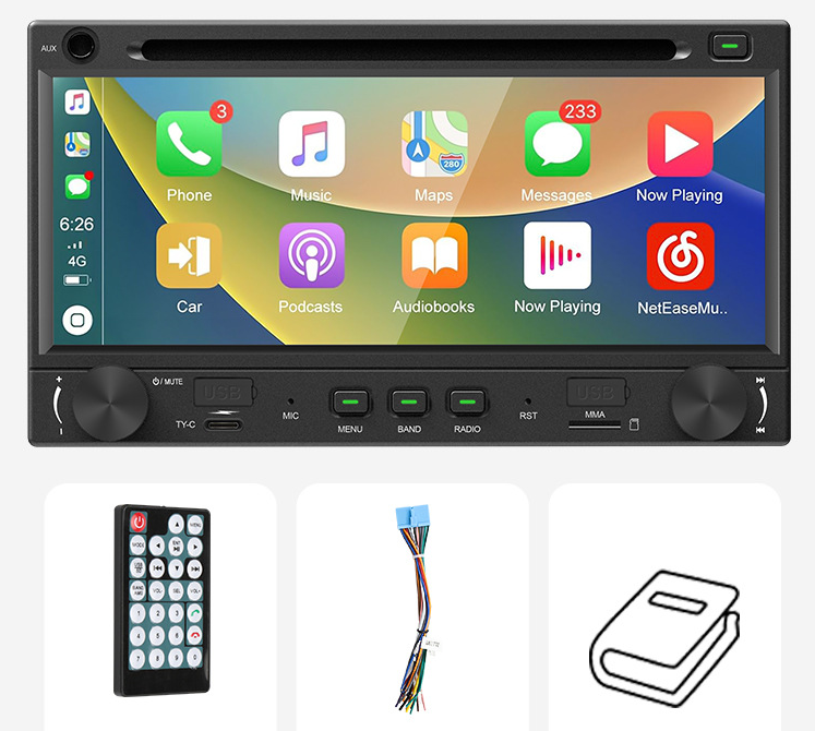全新 LINUX系統 DVD播放 Car Play.Android Auto 標準2DIN 6.2吋 汽車音響專用紙箱 | 蝦皮購物