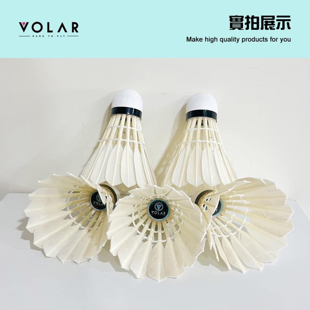 【唯羽生活】VOLAR【V-B】VOLAR B 羽毛球 羽球 最耐打的訓練級羽球 黑鵝毛洗白 | 蝦皮購物