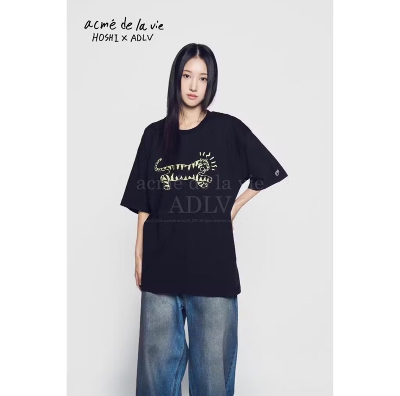 可議/全新 HOSHI X ADLV TIGER SKETCH SHORT SLEEVE T- SHIRT黑色 | 蝦皮購物
