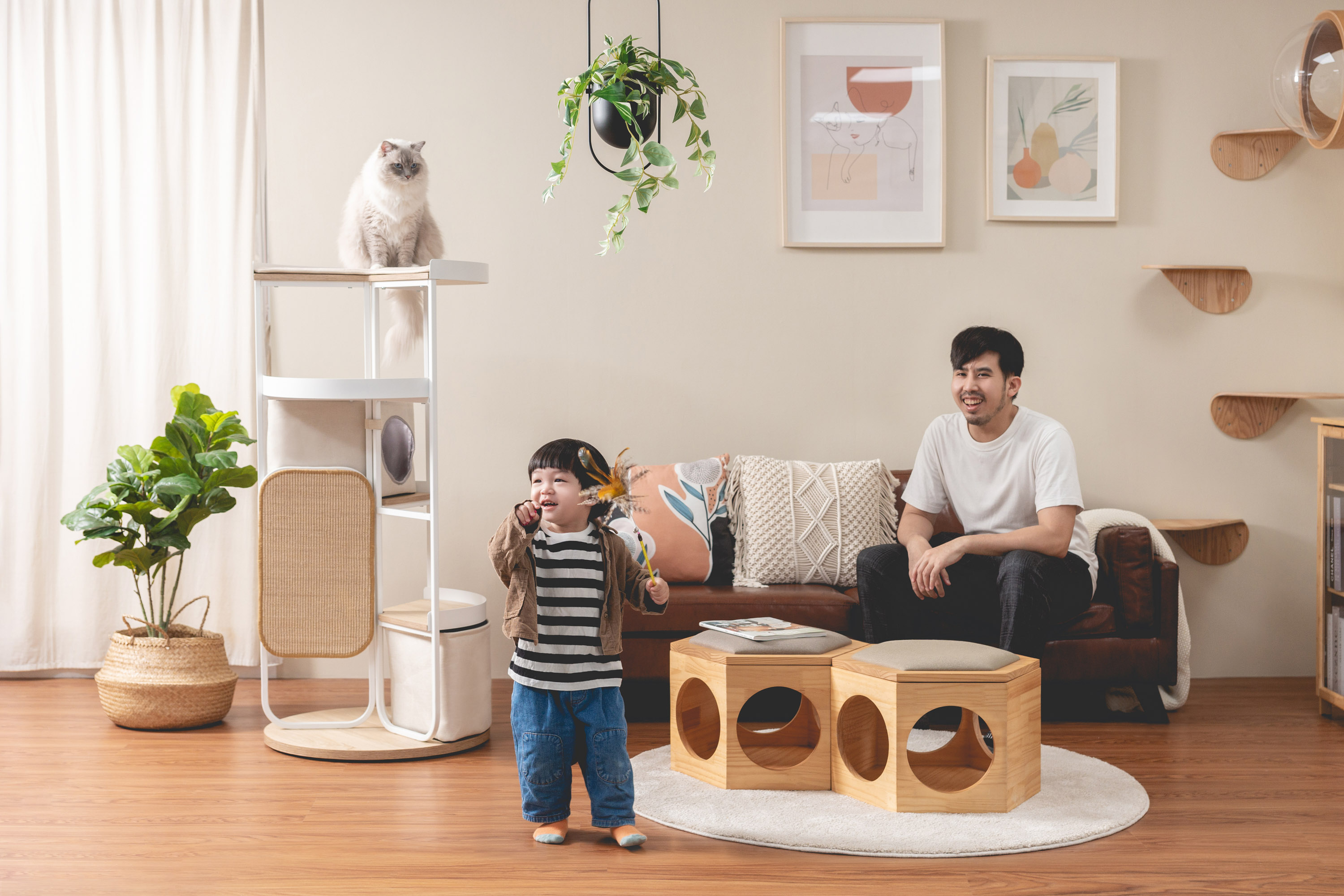 MYZOO 動物緣｜轉轉貓塔 Loop Tower（白色）貓傢俱 貓跳台 貓爬架 | 蝦皮購物