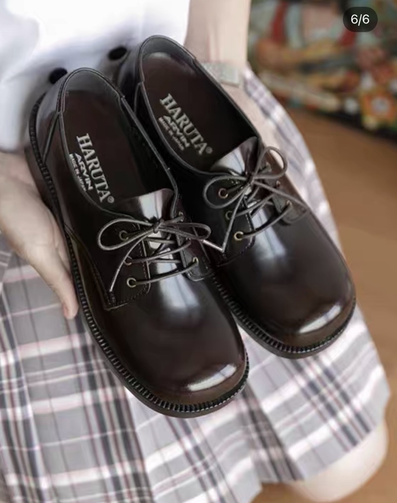 Haruta 4902日本製復古圓頭3孔粗根皮鞋 深棕色 經典制服鞋 牛津鞋 vintage jk cos學生穿搭 | 蝦皮購物