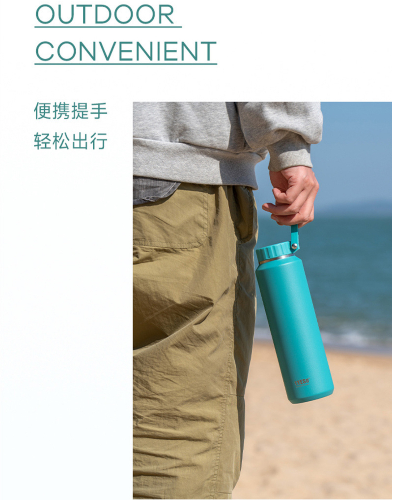 新款TYESO大容量易拉保溫杯 304不鏽鋼500ml/710ml手提随行杯 旋轉杯蓋防漏户外運動水壺 環保保溫咖啡杯 | 蝦皮購物