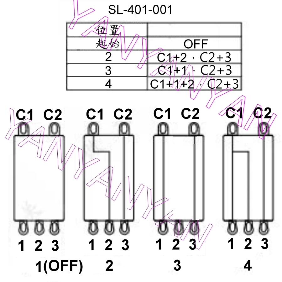 電子1 01開關 SL-401 吹風機零件維修 5腳 4檔12A 125V | 蝦皮購物