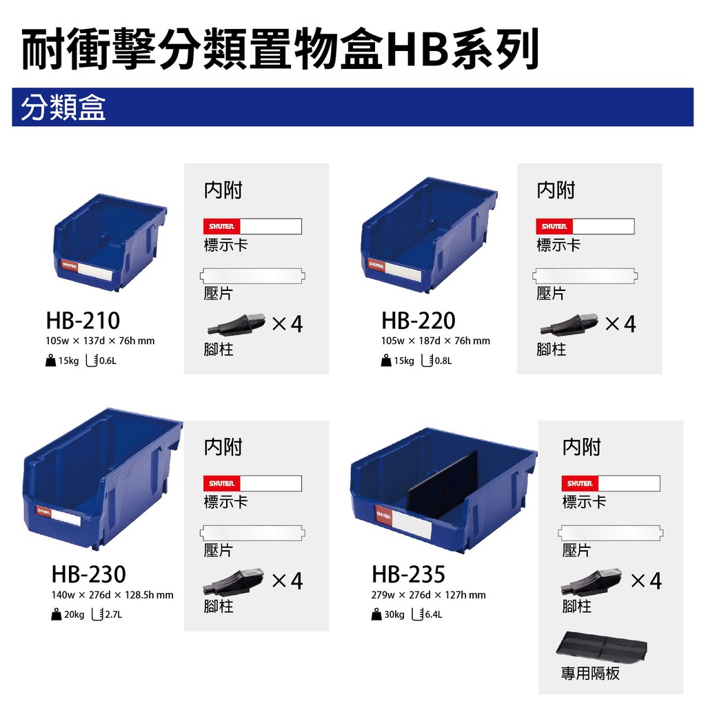 樹德 經典耐衝擊分類零件盒 HB-230 置物盒 零件盒 收納盒 五金盒 螺絲盒 分類盒 | 蝦皮購物
