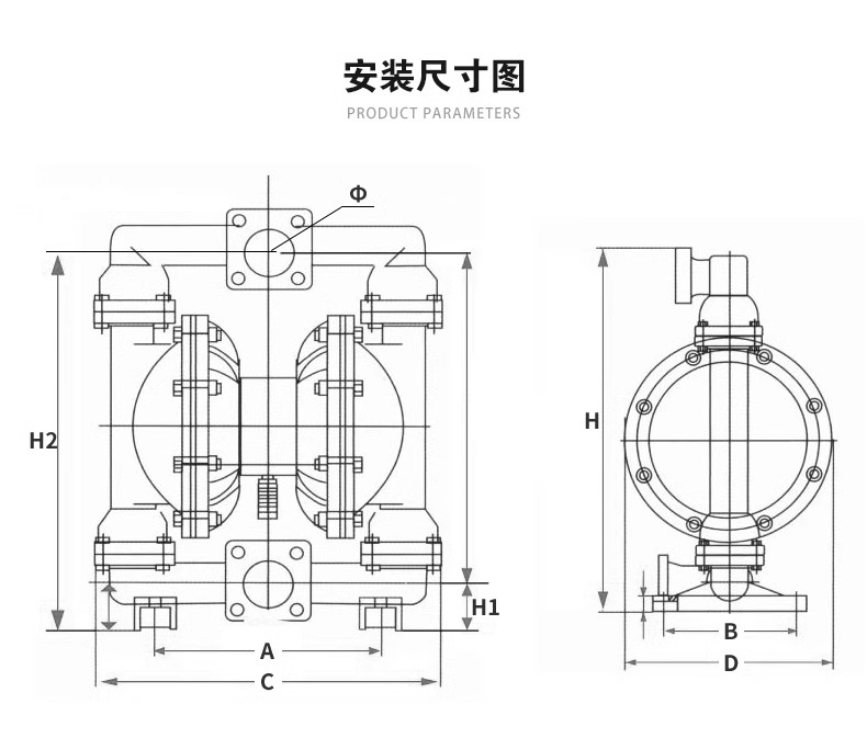 氣動隔膜泵 壓濾機泵 PP工程 塑料QBY25-40防爆 耐腐蝕 不銹鋼 鋁合金壓濾機泵 | 蝦皮購物