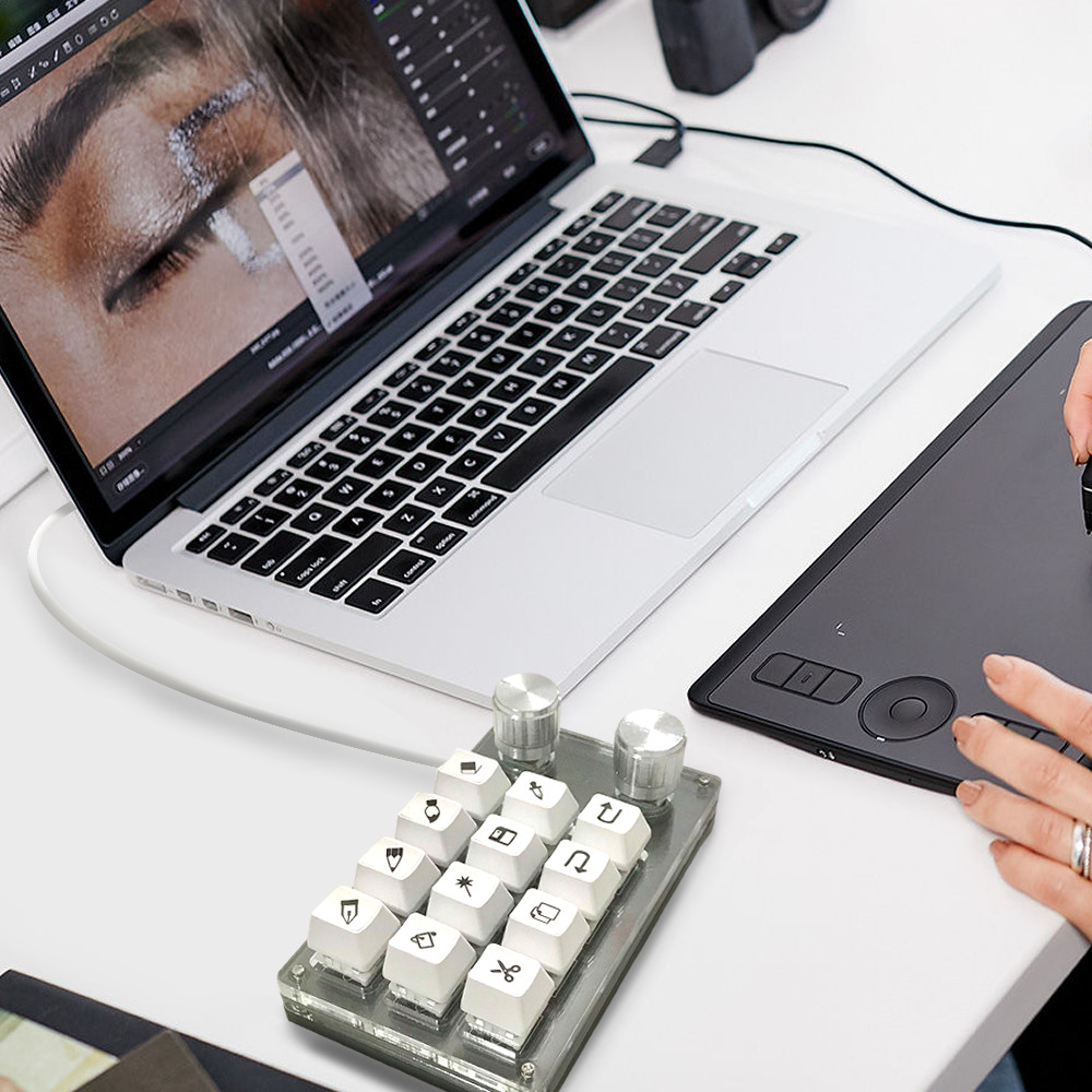 12鍵 旋鈕 自定義 編程 程式 機械鍵盤 紅軸 可用於 ps csp sai 繪圖軟體 快捷鍵 可程式鍵盤 送鍵盤貼紙 | 蝦皮購物