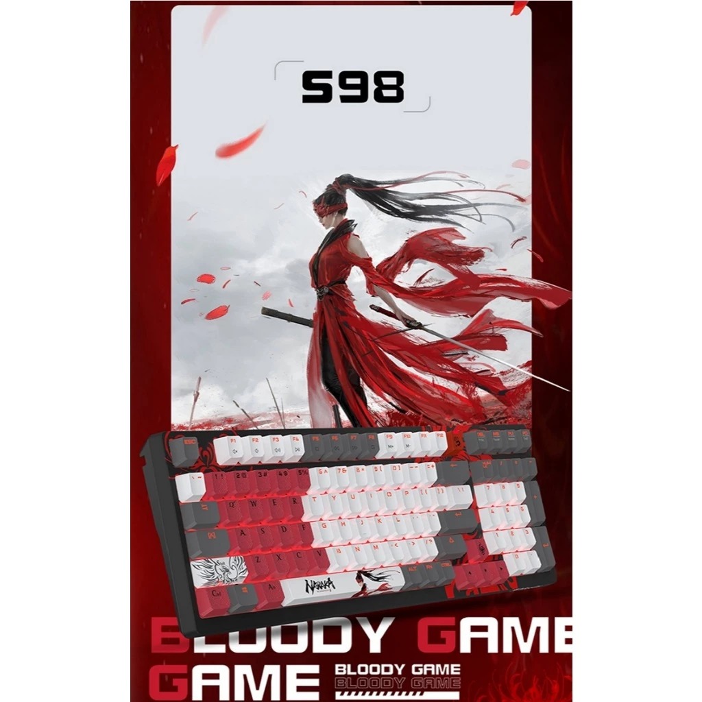 小白的生活工場*【A4 Bloody】 S98熱插拔 RGB降噪機械紅軸鍵盤-永劫無間 限量版 | 蝦皮購物