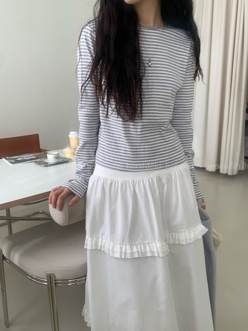 HERStudio韓國代購 日常圓領條紋T(4col) | 蝦皮購物