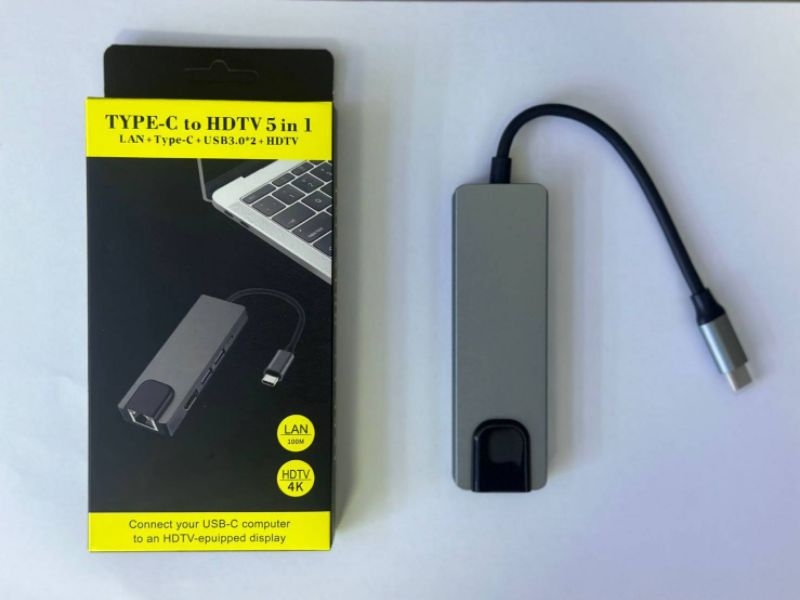 ☑現貨 Type-C to HDMI+USB3+type-C+LAN(100M) | 蝦皮購物