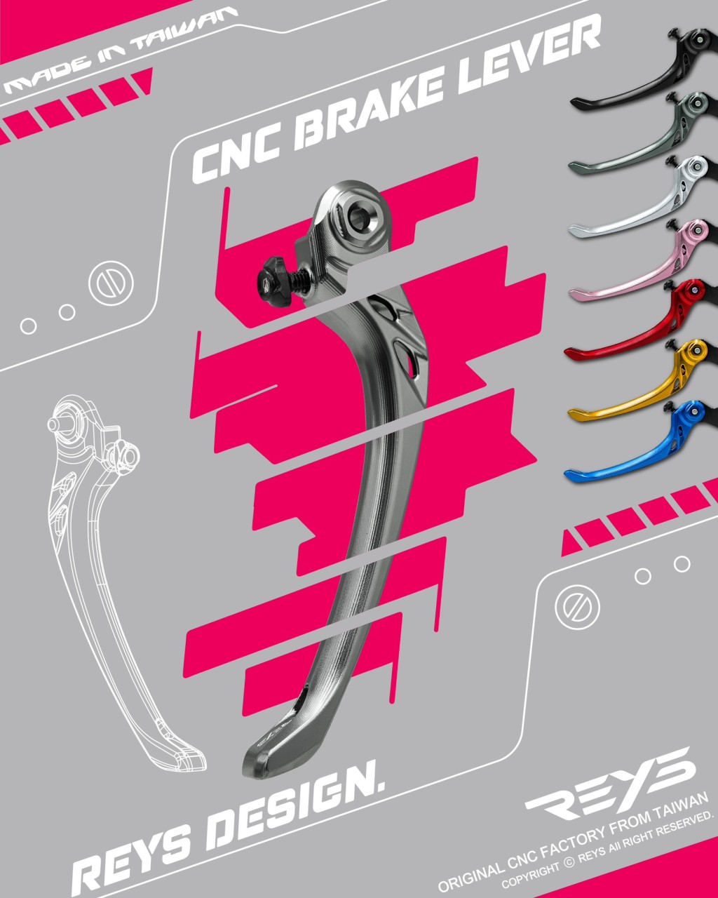 【榮銓】REYS CNC一體式拉桿 新品預購 宏佳騰 3D 350R ELITE300 重機 紅黃牌 | 蝦皮購物