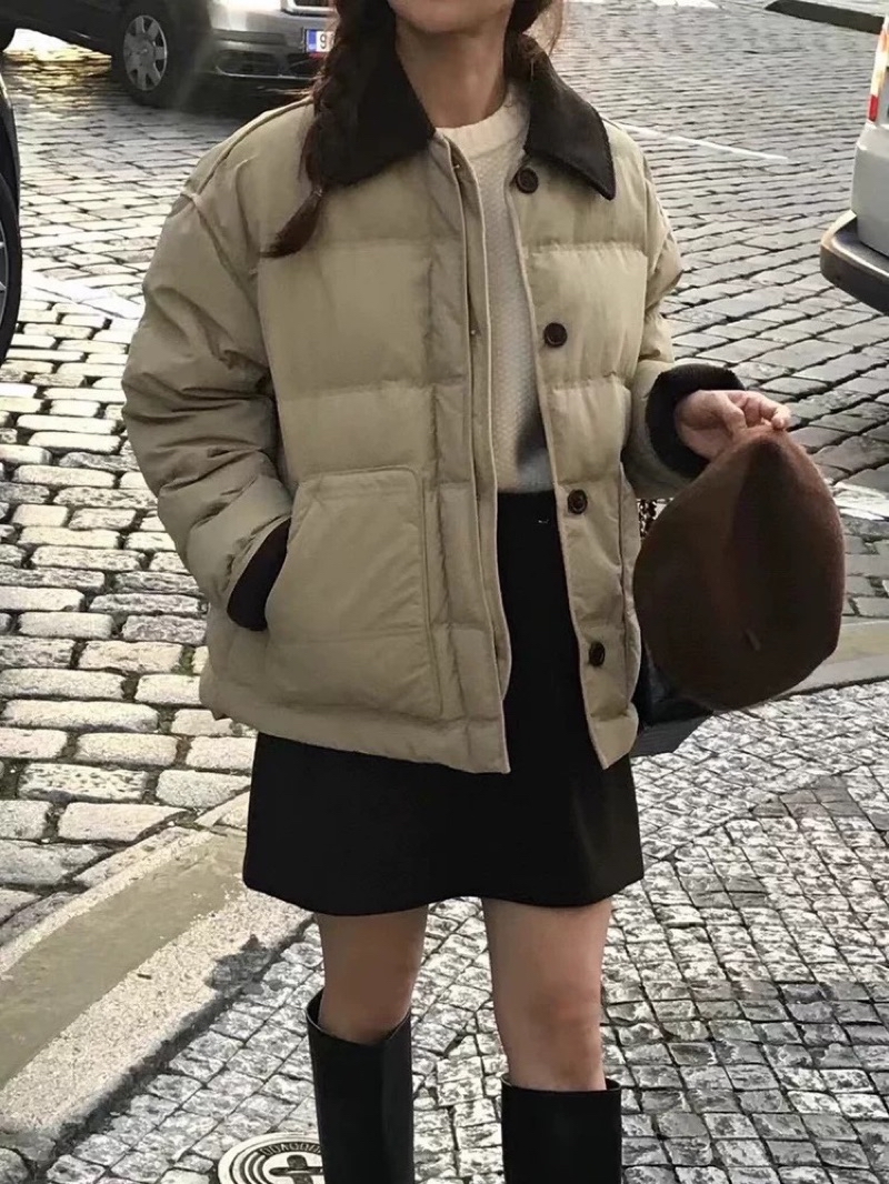 [ nowy.clothing ] 卡其綠🧺韓國🇰🇷 正韓 設計師款 上新色！venir 90%鴨絨 燈芯絨保暖羽絨外套 | 蝦皮購物