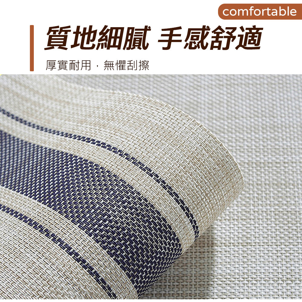ECHAIN TECH 餐墊 PVC餐墊 PVC隔熱墊 簡約棉麻 防水墊 防燙墊 隔餐墊 茶台墊-4入組簡約棉麻藍 | 蝦皮購物
