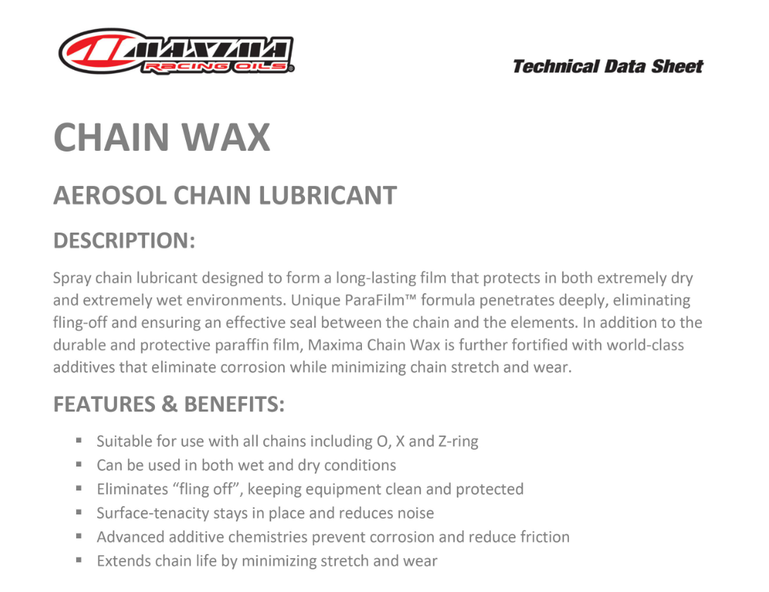 美國先生 機車油品補給站 Maxima 美式馬 CHAIN WAX 鍊條蠟 噴式潤滑劑 機車 重機 鍊條 鏈條蠟 | 蝦皮購物