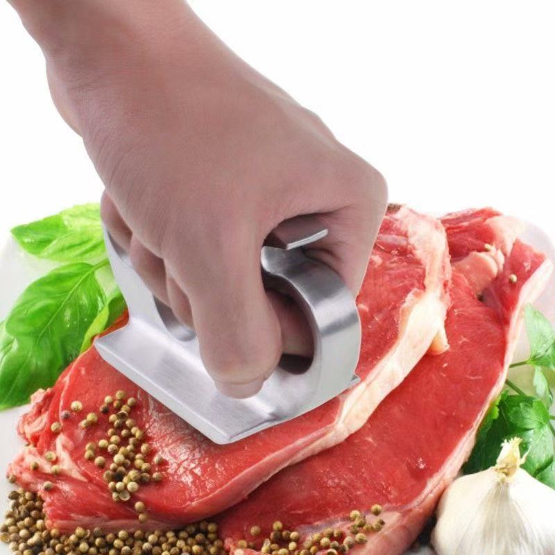 【桃園出貨】Meat compactor手持式壓肉器創意廚房小工具 牛扒錘 鋁肉錘嫩肉鬆指環肉錘10.6 | 蝦皮購物
