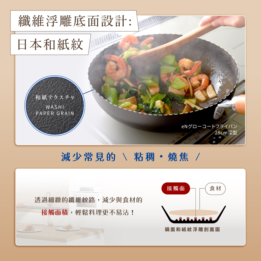免卷免運 Arnest eN 28cm 鐵防護深炒鐵鍋 物理不沾 炒鍋神器 日本製 | 蝦皮購物