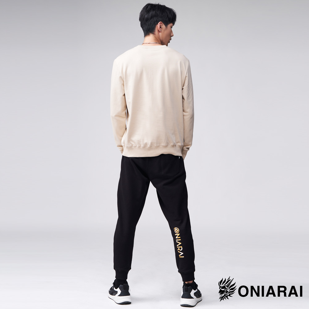 BLUE WAY 鬼洗 ONIARAI - 男女適穿 側鬼LOGO大學TEE(淺卡其) | 蝦皮購物