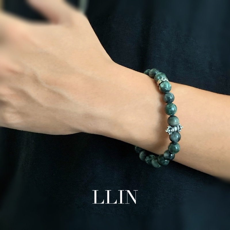 【LLIN】頂級綠龍晶手串/名人推薦/輕奢 / 男生手鍊 / 925純銀/時尚/ 金剛杵 /鷹眼石手鏈/潮流/送男朋友 | 蝦皮購物