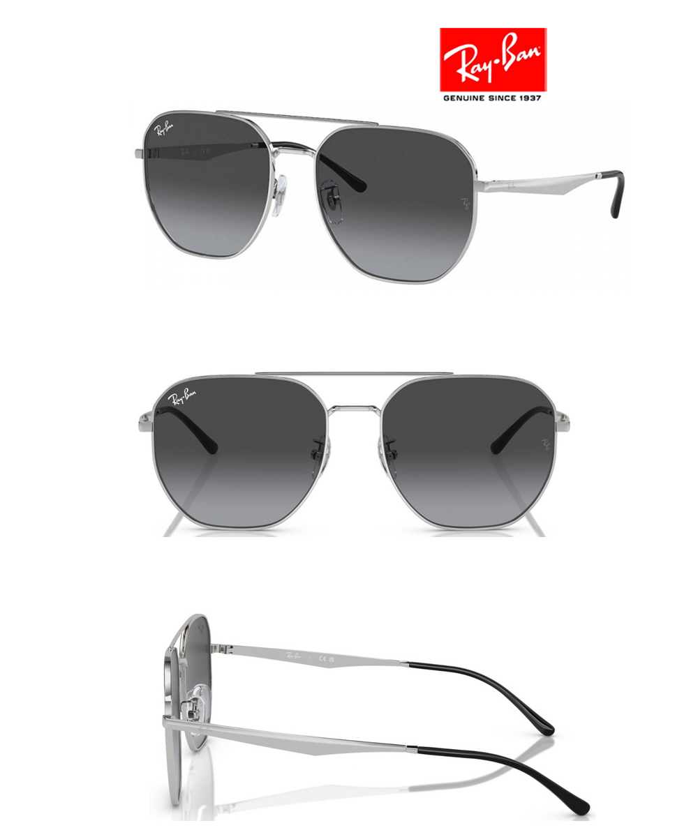 【原廠公司貨】RayBan 雷朋 亞洲版 將軍款金屬太陽眼鏡 RB3724D 003/8G 銀框漸層灰鏡片 | 蝦皮購物