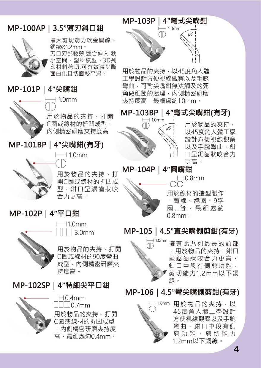 手創生活 ️斜口鉗MP-100P系列💜台灣GT製🟫日本不鏽鋼🩷3.5吋⭐️迷你鉗⭐尖嘴鉗 平嘴夾鉗 彎式尖嘴鉗 圓嘴鉗 | 蝦皮購物