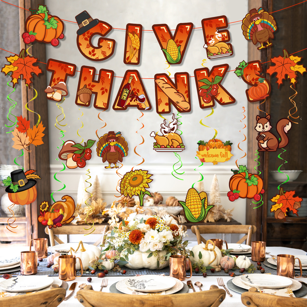 感恩節拉旗 感恩節裝飾 感恩節佈置 感恩節字母 感恩節派對 感恩節紙卡 感恩節圖卡 | 蝦皮購物