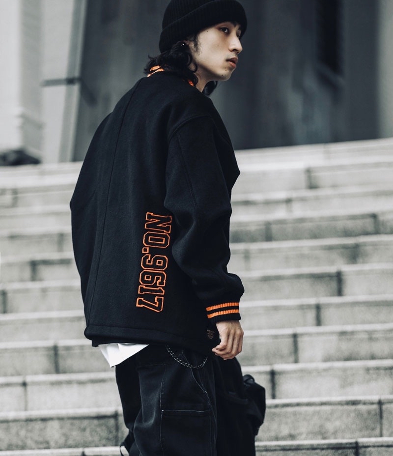 B-SIDE BS VARSITY JACKET 重磅毛尼 棒球外套 (黑色) 化學原宿 | 蝦皮購物