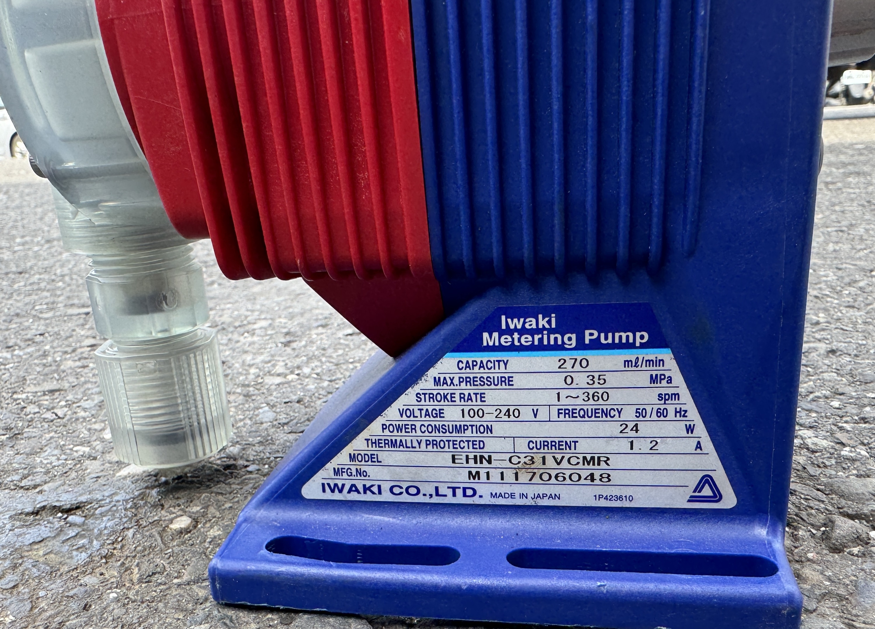 日本製IWAKI METERING PUMP EHN-C31定量幫浦/加藥機-壓力0.35MPa流量:270ml/min | 蝦皮購物
