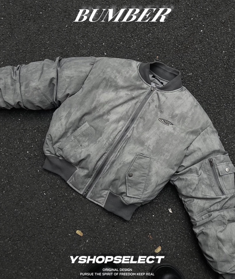 【YSHOP】 質量爆表.ᐟ.ᐟ 廢土風 重工美學 褶皺 飛行外套 短寬 厚外套 厚磅 男女款 『保暖必備首選』 MA1 | 蝦皮購物