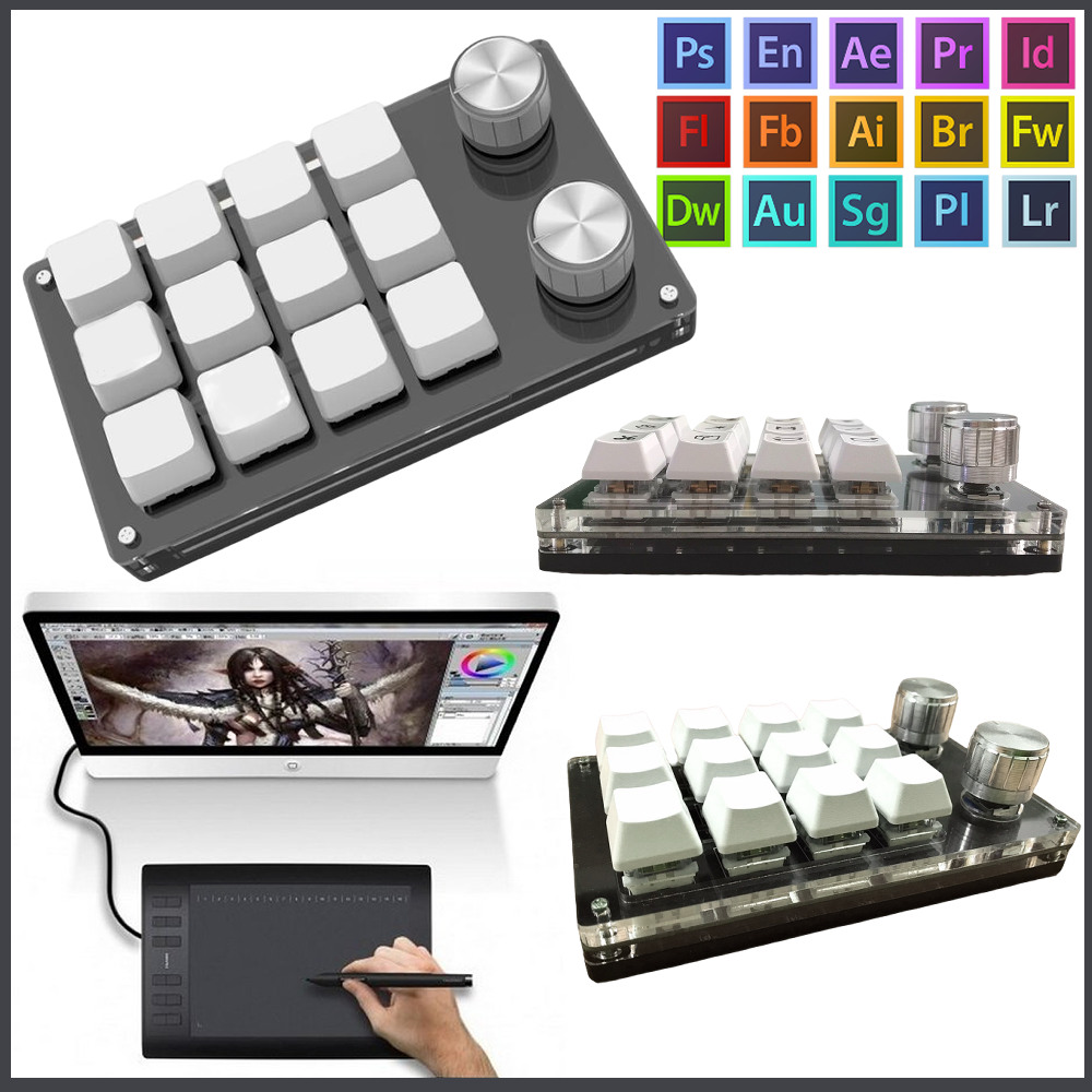 12鍵 旋鈕 自定義 編程 程式 機械鍵盤 紅軸 可用於 ps csp sai 繪圖軟體 快捷鍵 可程式鍵盤 送鍵盤貼紙 | 蝦皮購物