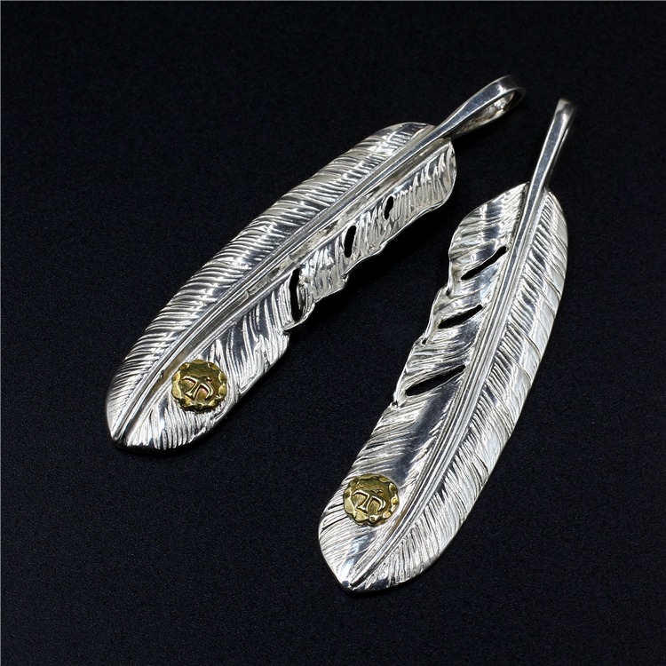 【全館免運】大銀家 s925 純銀 精工 GORO'S 高橋 飛鳥 點金 羽毛 配件 吊墜 | 蝦皮購物