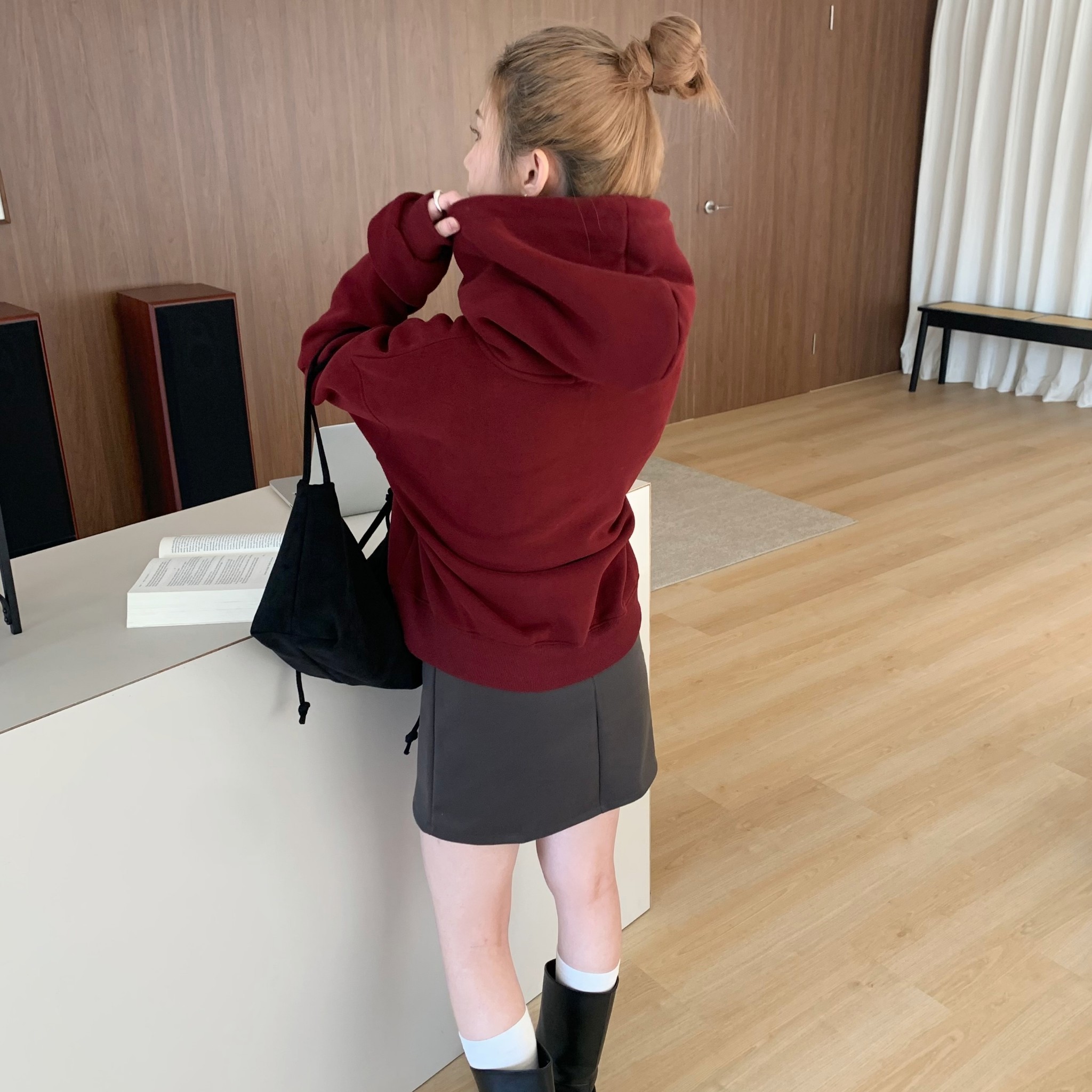 ATTENTION-att made!純色小鐵牌刷絨短帽Tee | 蝦皮購物