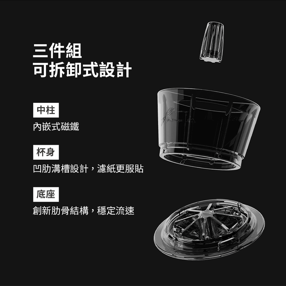 【HARIO】x Tri-Up FLOW Tritan Dripper 樹脂款 02蛋糕濾杯-黑色 手沖/平底濾杯 | 蝦皮購物